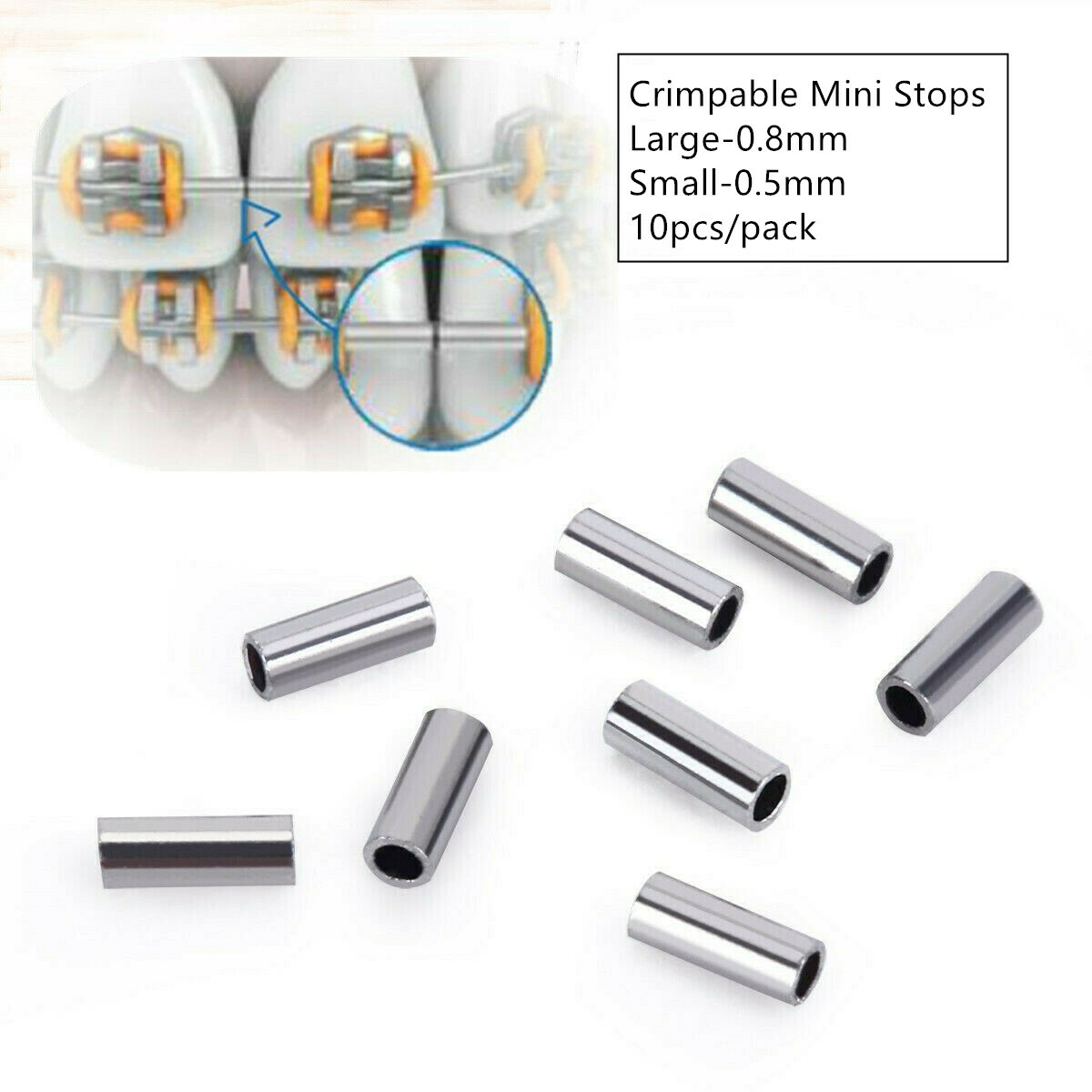 Dental Orthodontic Crimpable Hooks Crimpable Mini Stops 10pcs/pack 0.5 ...