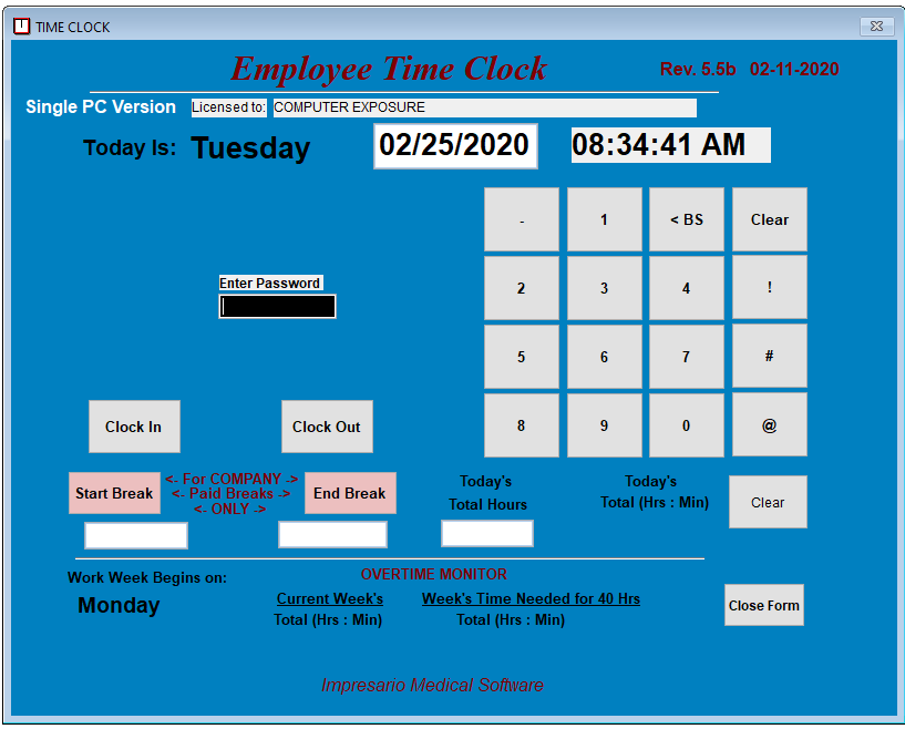 Small Business Employee Time Clock Software! Windows 10,11 | No Monthly ...