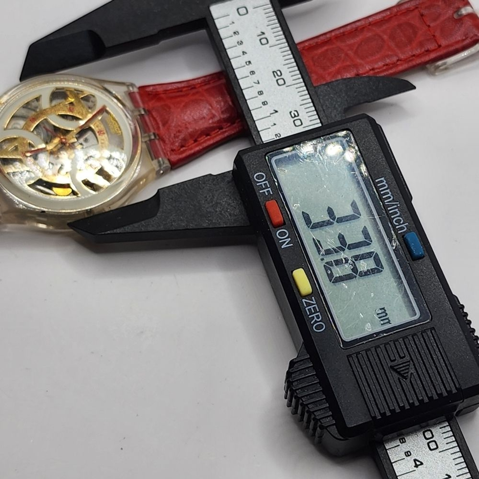 Vintage Swatch Watch skeleton Standard Feuer GK177 1993 red leather ...