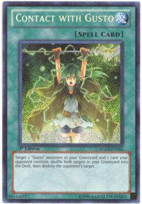 Yu-Gi-Oh Card - HA05-EN056 - CONTACT WITH GUSTO (secret rare holo) - NM ...