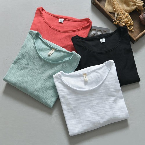 Solid Color Long Sleeve T-shirt Men's Casual Autumn and Winter Slim ...