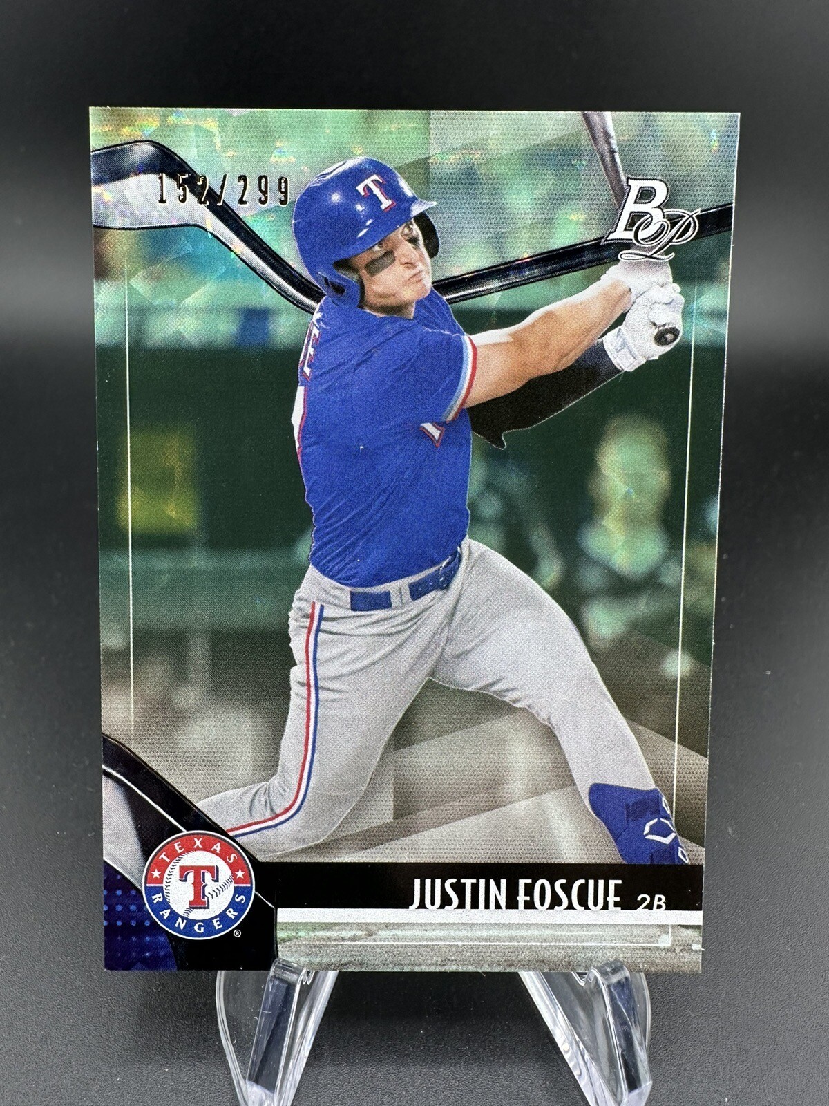 Justin Foscue 2021 Bowman Platinum Foilboard /299 Rangers | eBay