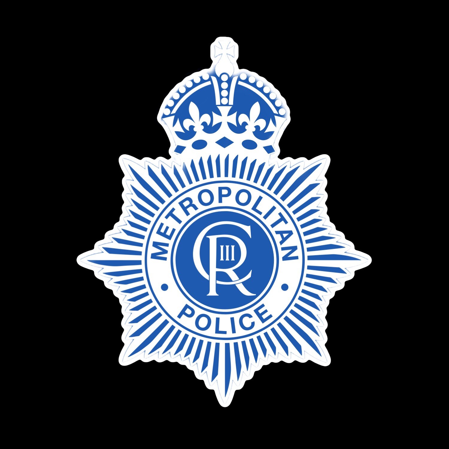 Met Police kings crown Metroplitan Mps Vinyl Badge 80mm Locker Bumper ...