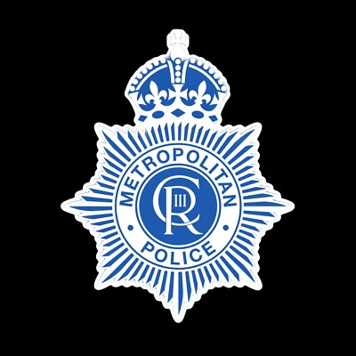 Met Police kings crown Metroplitan Mps Vinyl Badge 80mm Locker Bumper ...