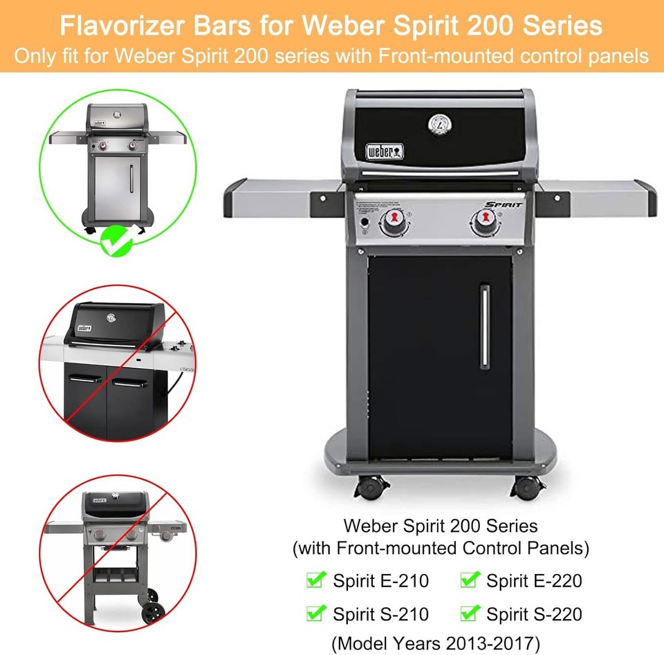15.3" Stainless Steel Flavorizer Bars for Weber 7635 Spirit 200 Series ...