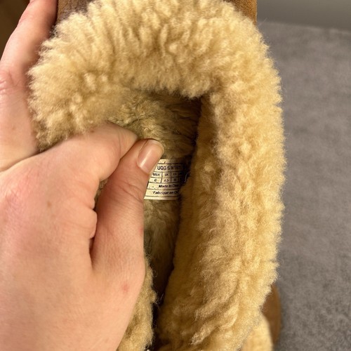 Ugg Rylan Slippers Womens 8 Brown Chestnut Leather Shearling Lined Slip ...