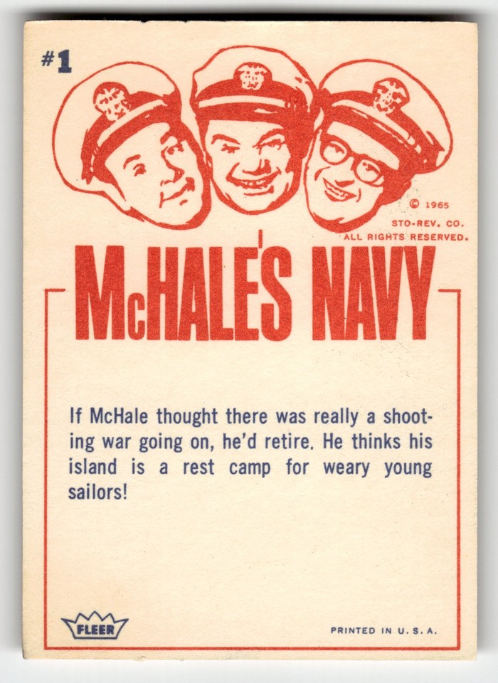 1965 Fleer McHale's Navy #1 The heroic commander McHale. HIGHER GRADE ...
