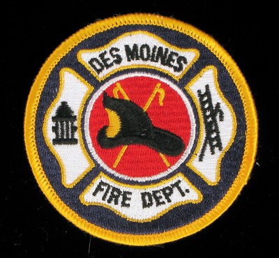 FIRE DEPARTMENT PATCH CITY OF DES MOINES IOWA IA DMFD RESCUE EMS | eBay