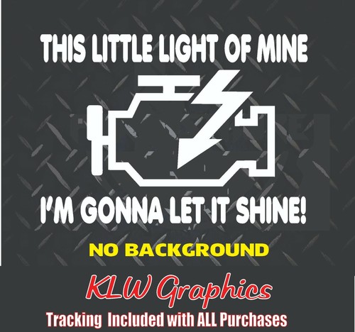 Little Check Engine Light Shine Funny Car Window Decal Bumper Sticker ...