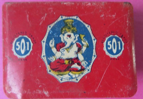 Vintage Adv Tin Matchbox Holder Sign 501 MANGLORE GANESH BIDI INDIA ...