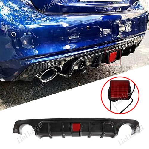 Carbon Look Rear Bumper Diffuser Lip for Infiniti Q50 2018-2022 W/ LED ...