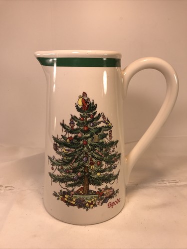 Spode Christmas Tree 7.25" Pitcher Carafe Teleflora Milk Juice Water ...