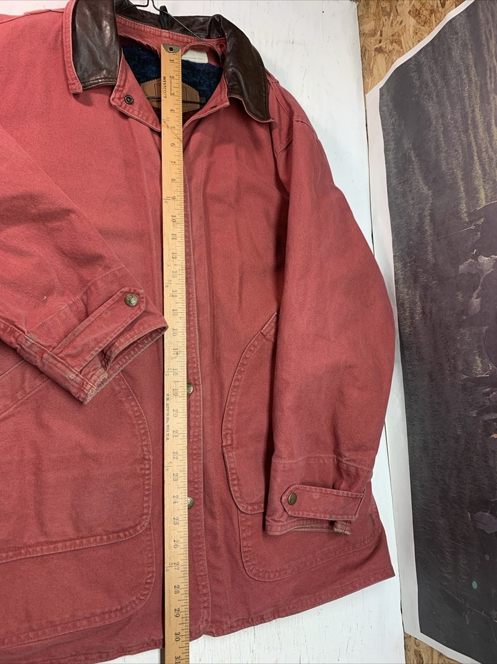 Woolrich Jacket Womens L Pink Vintage Barn Chore Coat Fleece Wool Lined ...