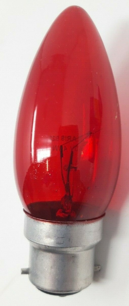 40w Red Candle Light Bulb Lamp BC Bayonet Cap B22 Push In 4 or 10 Bulbs ...