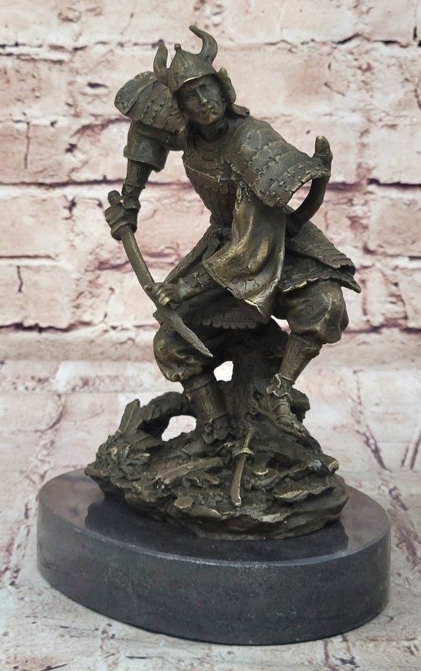 SAMURAI WARRIOR 100% BRONZE STATUE WITH AMAZING DETAIL JAPANESE SAMURAI ...