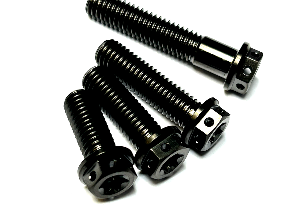 EURO STYLE FLANGED M8x30 DUAL DRIVE TITANIUM RACE SPEC BOLTS SCREWS NO ...