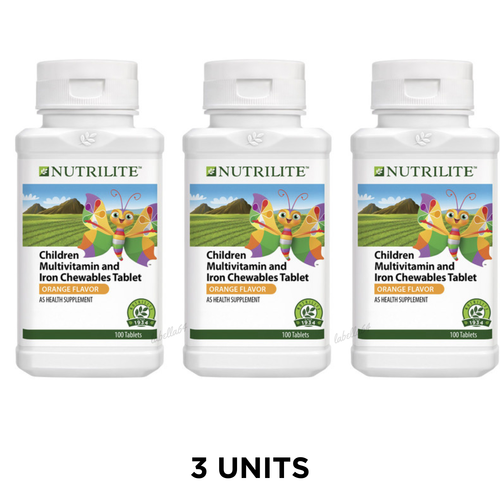 3 X Nutrilite Children Multivitamin and Iron Chewables Tablet - 100 tab ...