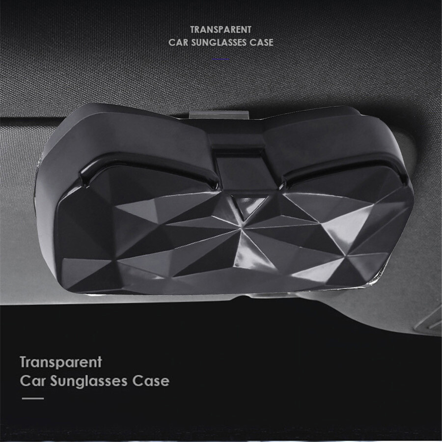 Black Acrylic Car Sunglasses Box Sun Glasses Case Sun Visor Mounting ...