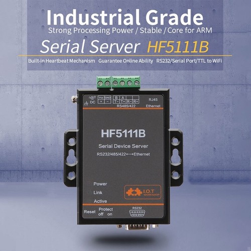 HF5111B Industrial Serial Port Server + 12V Power RS232/RS485/RS422 to ...