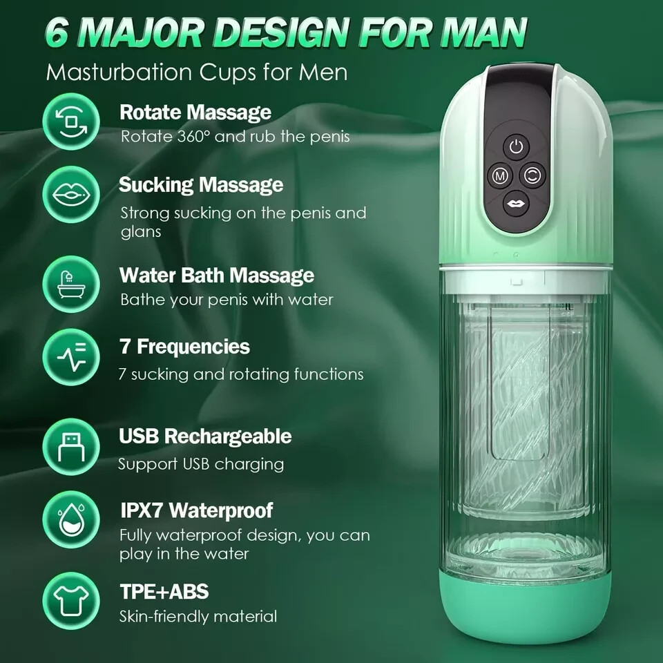 Automatic Male Masturbaters Penis Pump Stroker HandsFree Blowjob Adult ...