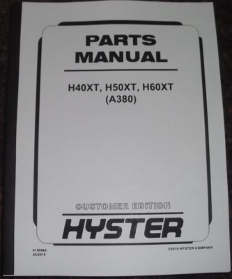 HYSTER H40XT H50XT H60XT FORKLIFT LIFT TRUCK PARTS BOOK MANUAL CATALOG ...