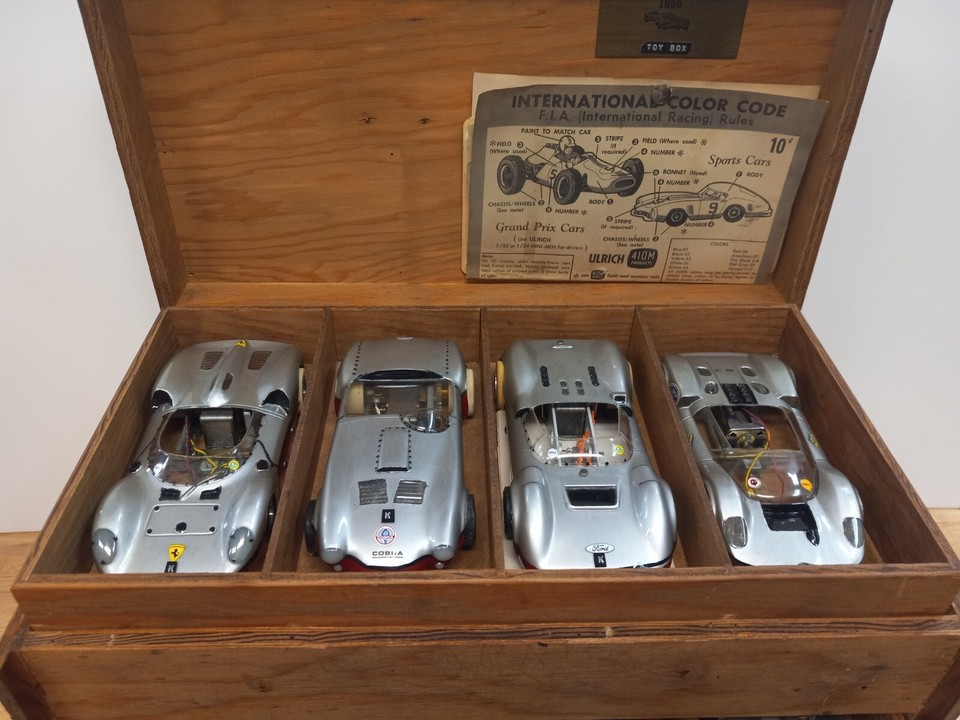 Vintage 1960's Slot Car Box with Cars and Controllers. | eBay
