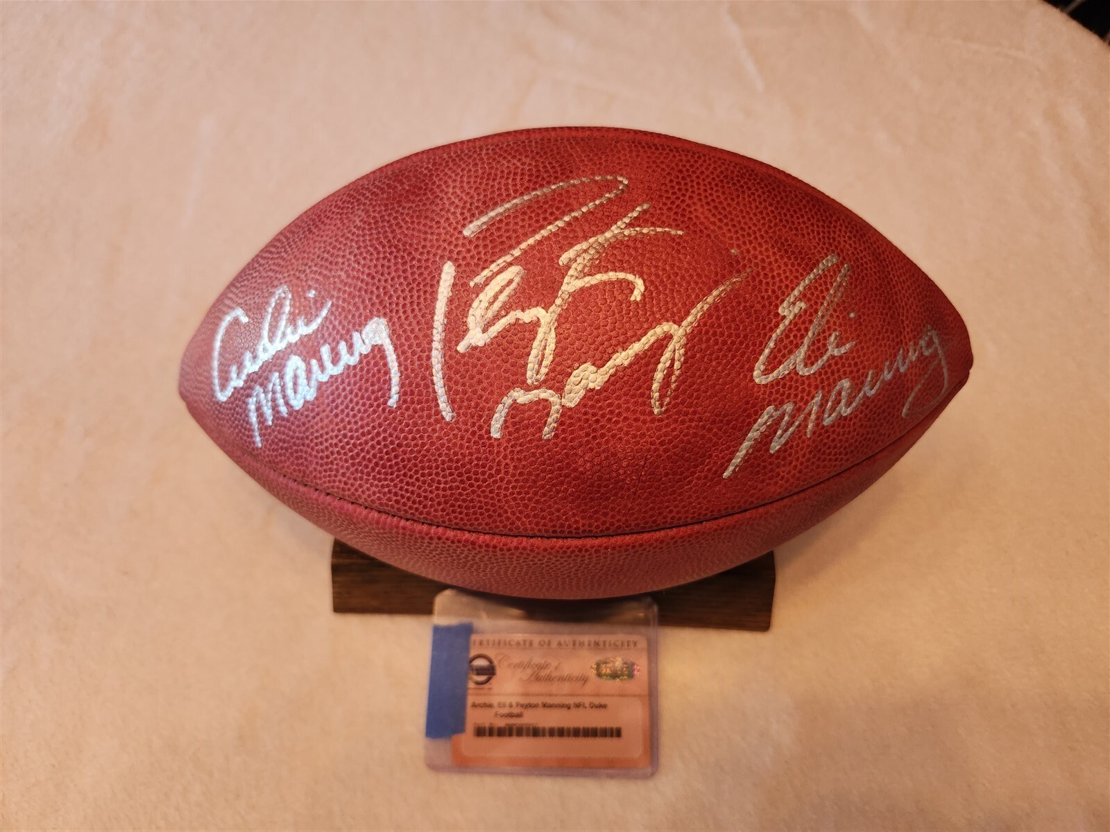 PEYTON ELI ARCHIE MANNING signed Wilson football Game Ball Steiner ...