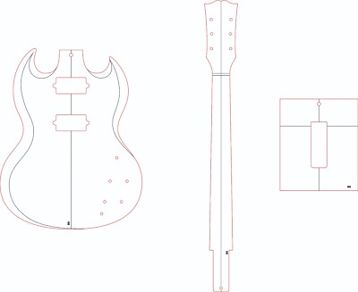 SG guitar template files vector DXF CDR PDF pattern CNC laser router | eBay