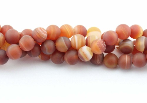 Red Stripe Agate Matte Round Beads 6mm 8mm 10mm 15.5" Strand | eBay
