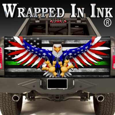 American Flag Eagle Green Line American Flag Tailgate Ranger Border ...