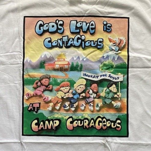 Vintage T-Shirt God's Love Is Contagious Camp Courageous Christian ...