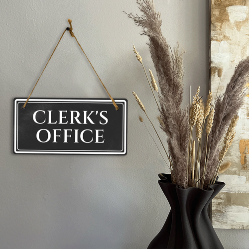 Clerk's Office 5" x 10" Hanging Wall or Door Sign | Legal and Court ...