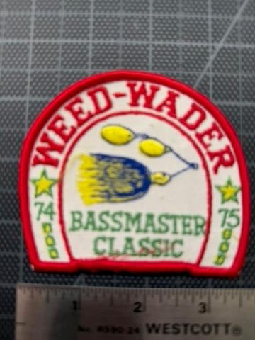 Vintage 1970s WEED-WADER Bassmaster Classic EMBROIDERED Emblem PATCH ...