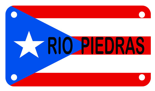 RIO PIEDRAS Flag Boricua Puerto Rico ATV 4" x 7" Motorcycle License ...