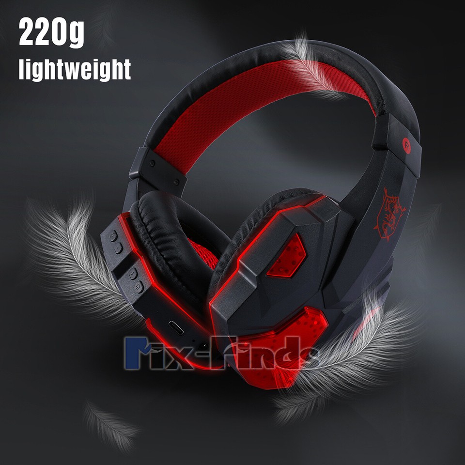 Wireless Gaming Headset LED MIC Gaming Headphones for PS5/PS4/PC/Switch ...