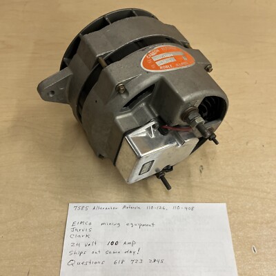 7585 Alternator Motorola 110-126, 110-408 EIMCO JARVIS CLARK Mining | eBay