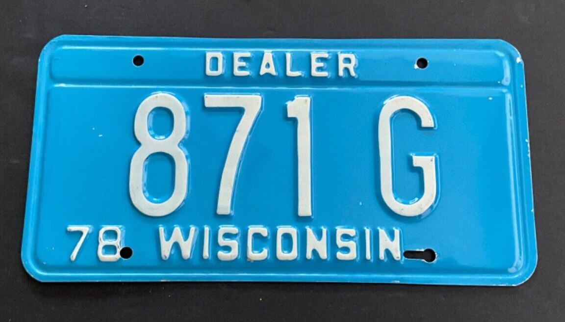 1978 Wisconsin Dealer License Plate Tag 871 G | eBay