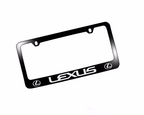 Lexus Black Metal Chrome Text License Plate Frame Brand New