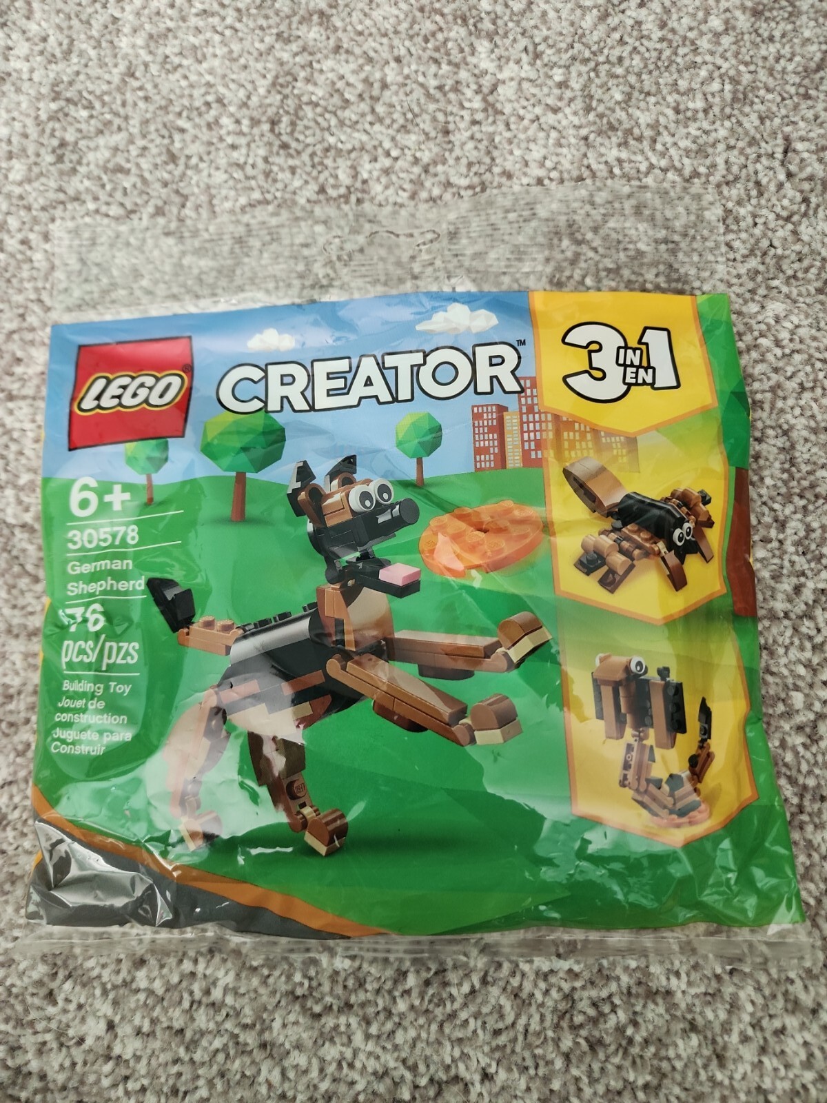 Lego Creator 3 In 1 German Shepherd (30578) 76 Pieces Scorpion Cobra ...