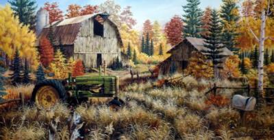 Mark Daehlin Deer Valley Tractor Farm Art Print 33'' x 17'' | eBay