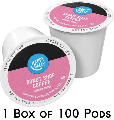 Happy Belly Donut Shop Blend Medium Roast - 100 Coffee Pods For Keurig ...