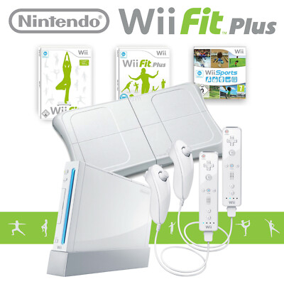 Nintendo Wii Konsole Sports + Balance Board Wii Fit Plus + 2x Remote ...