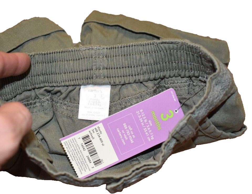 k3 !WOW! Vintage 2005 NWT Carter's Girls 3M 0-3M Olive Green Shorts | eBay