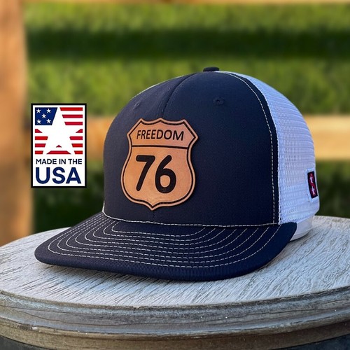 Freedom 76 Hat, Mesh back Snapback, Leather Patch, Unique Gift, Made in ...