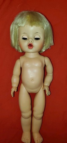 Vintage 60's Soft Rubber Squeak Doll With Blinking Hazel Sleepy Eyes 13 ...