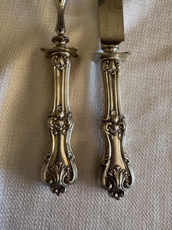 FRANK SMITH FEDERAL COTILLION STERLING, 2 PIECE CARVING SET Fork ...