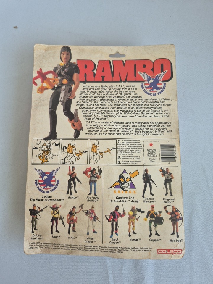 RAMBO: The Force of Freedom K.A.T. (KAT) Figure, New,Mint on Sealed ...