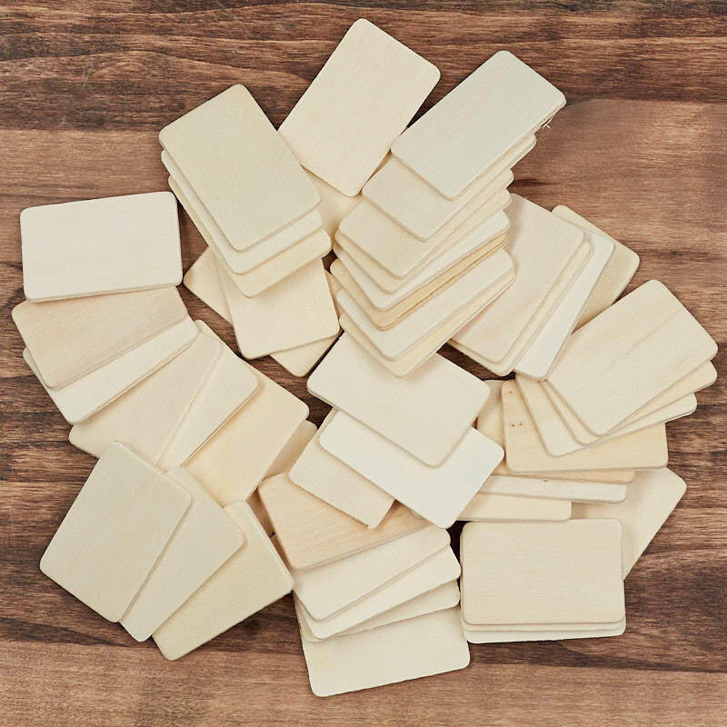 Bulk Pack of 350 Unfinished Wood Rectangles Shapes - 1-3/8" x 2-1/8" | eBay