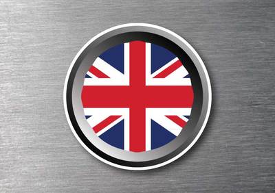 United Kingdom flag sticker 90mm quality water & fade proof vinyl ...