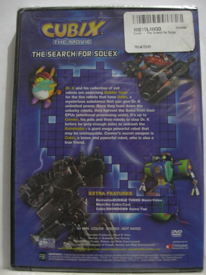 Cubix - The Movie: The Search for Solex (DVD, 2004) 704400074820| eBay